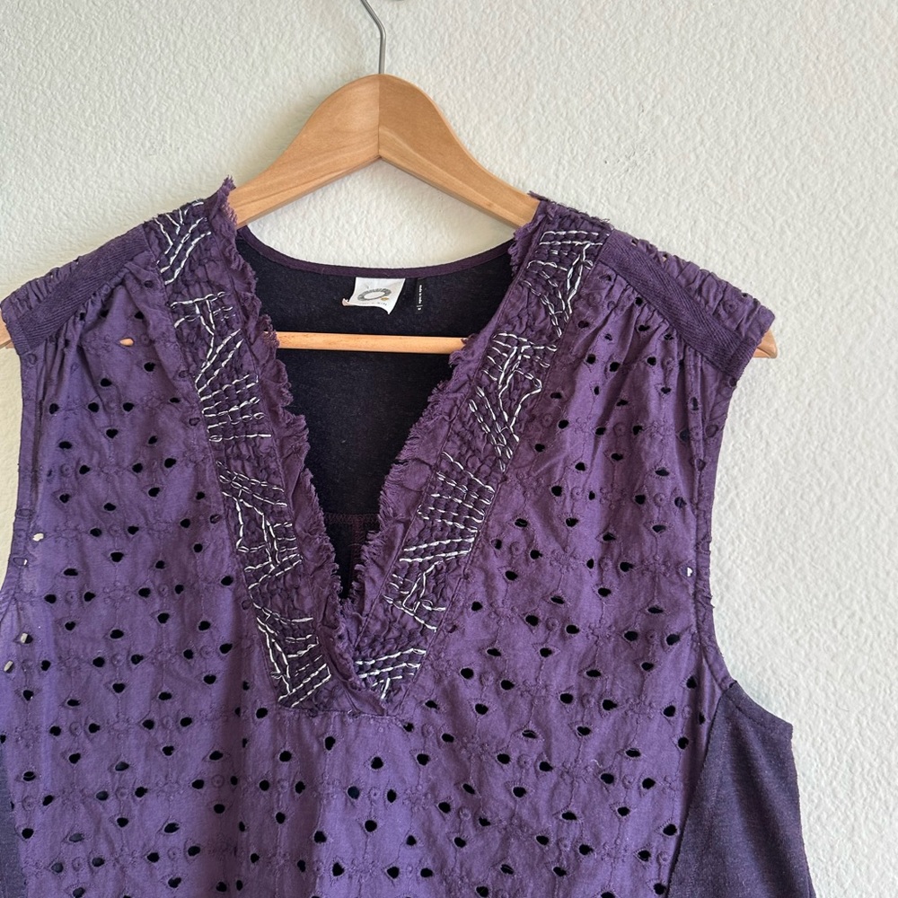 Anthropologie Akemi & Kin Eyelet Tank - Gem